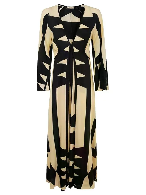 VOLANTIS Silk Midi Dress - Neutrals