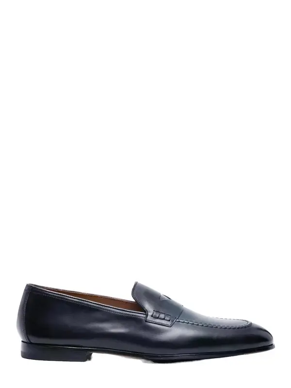 DOUCAL'S Penny-slot Patent Leather Loafers - Blue