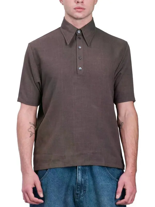 WILLY CHAVARRIA Button-fastening Polo Shirt - Brown