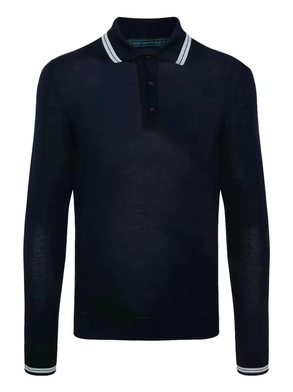 Kiton Knitted Wool Polo Shirt - Blue