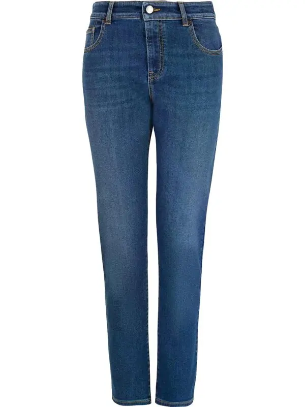 Emporio Armani High-rise Slim-cut Jeans - Blue