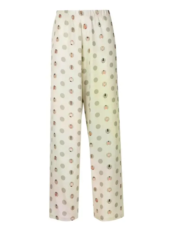 AMIR SLAMA Graphic-print Straight-leg Trousers - Neutrals