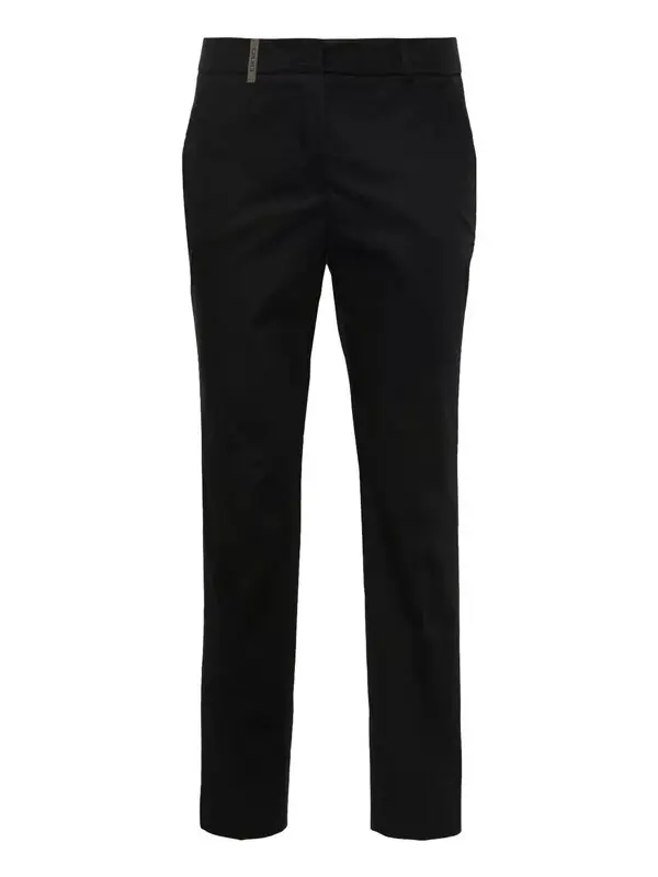 Peserico Cropped Slim-fit Trousers - Black