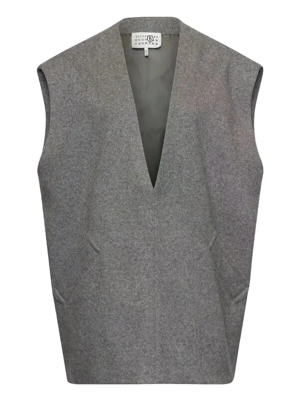 MAISON MARGIELA Mélange-effect Felted Vest - Grey