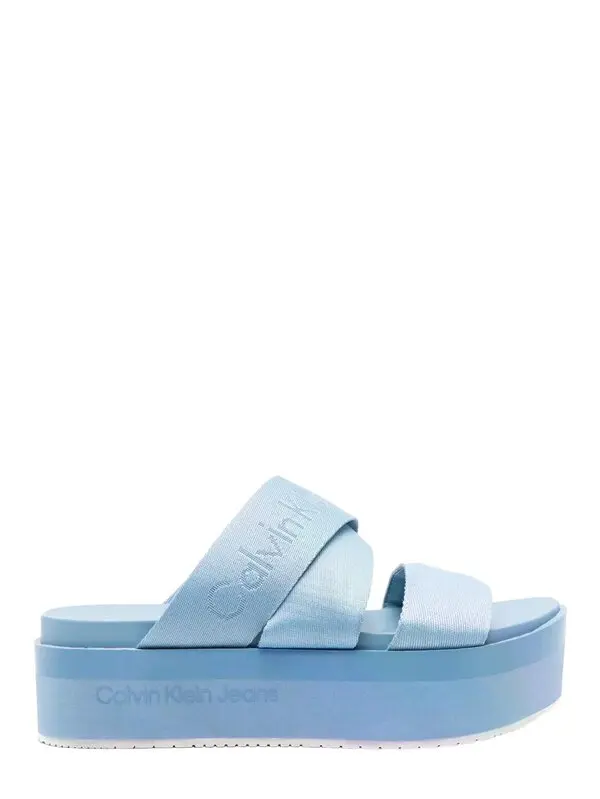Calvin Klein 55mm Logo-jacquard Flatform Sandals - Blue