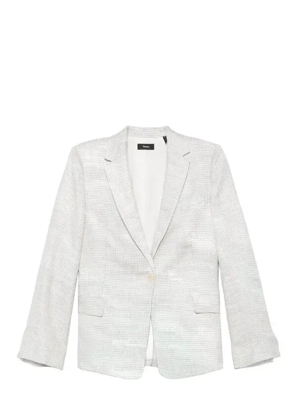 Theory Houndstooth-pattern Blazer - White