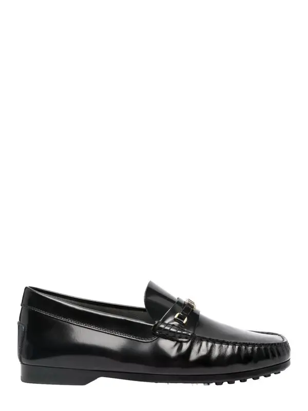 TOD'S Gommino Leather Loafers - Black