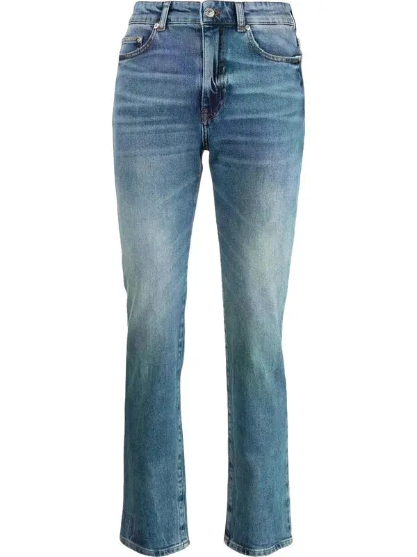 CHIARA FERRAGNI Logo-patch Straight-leg Jeans - Blue