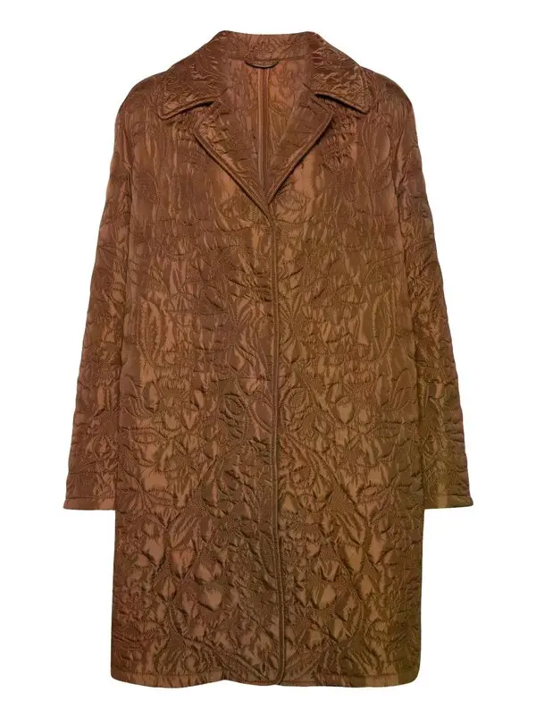 Ermanno Scervino Floral-pattern Quilted Coat - Brown