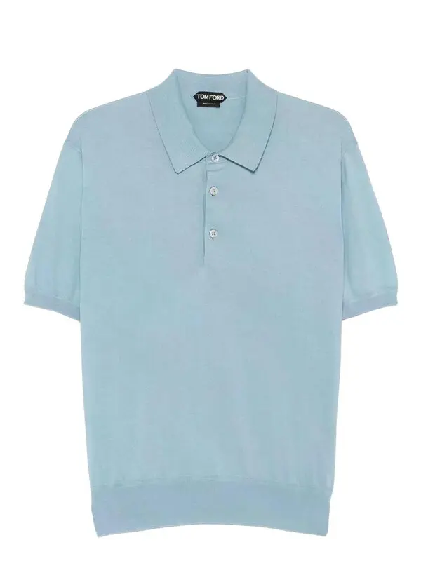 TOM FORD Cotton Polo Shirt - Blue