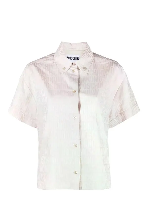 Moschino Logo-jacquard Short-sleeve Shirt - Brown
