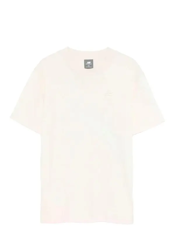 NEW BALANCE Jersey T-shirt With Embroidered Logo - Neutrals