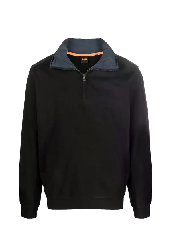 BOSS High-neck Hooded Sweatshirt - Black