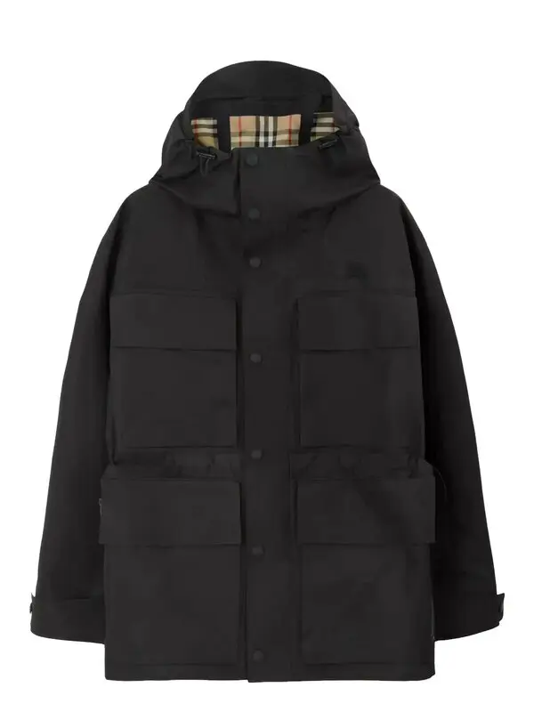 Burberry Patch-pocket Parka Coat - Black