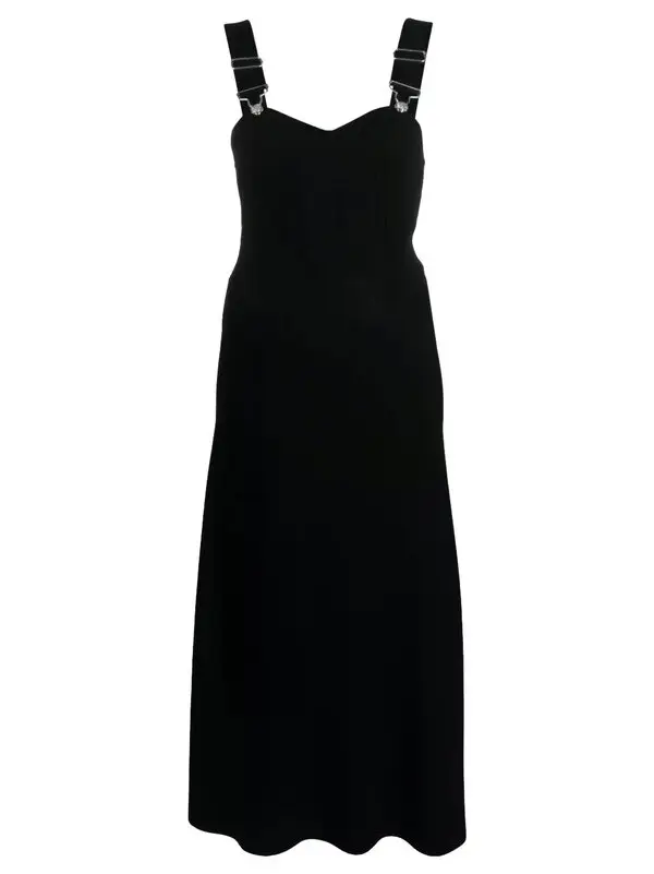 Moschino Flared Knitted Midi Dress - Black