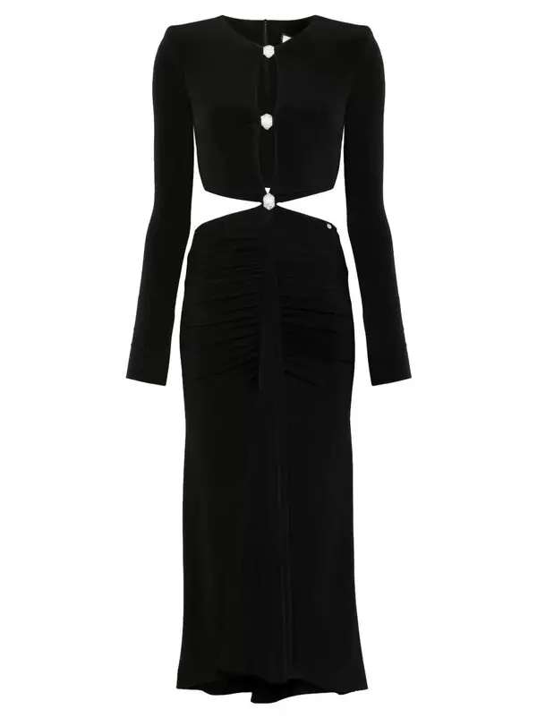 NISSA Open-back Midi Dress - Black