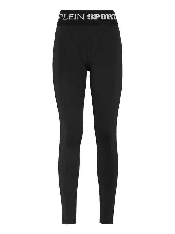 PLEIN SPORT Logo-waistband Leggings - Black