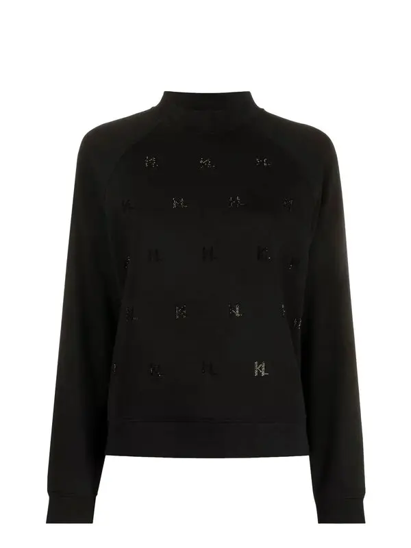 Karl Lagerfeld Monogram Rhinestone Sweatshirt - Black