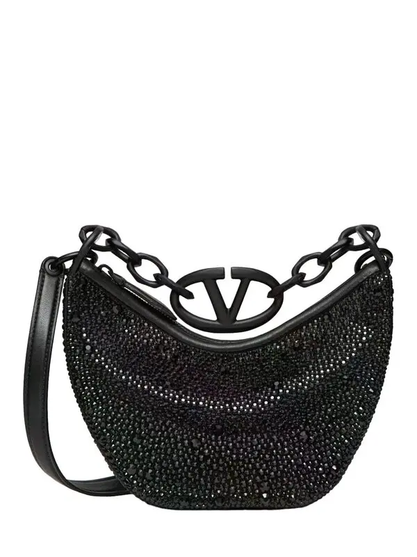 Valentino Garavani Mini Vlogo Moon Shoulder Bag - Black