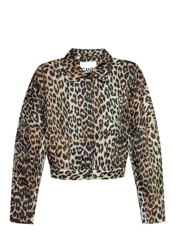GANNI Leopard-print Jacket - Neutrals