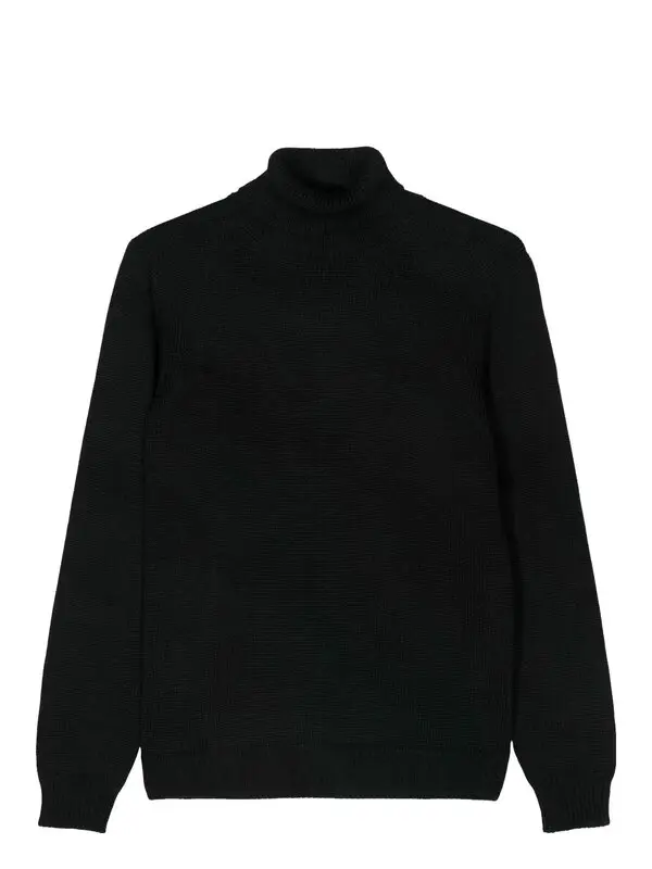 NUUR Roll-neck Merino Jumper - Black