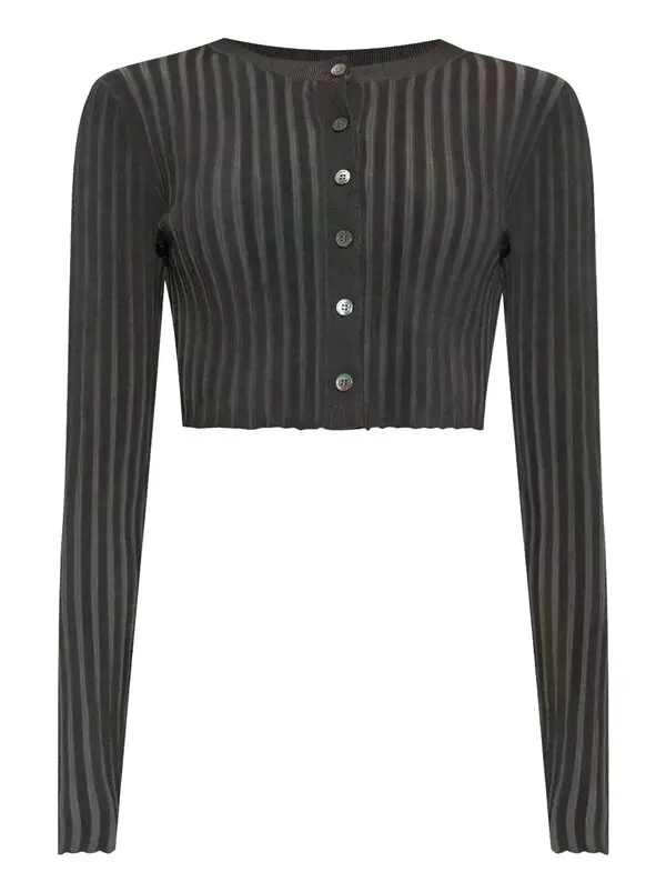 Alexander Wang Ribbed Cropped Cardigan - Black