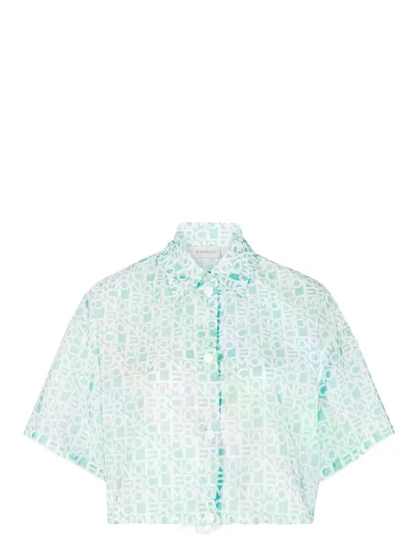 Moncler Logo-print Cropped Shirt - Blue