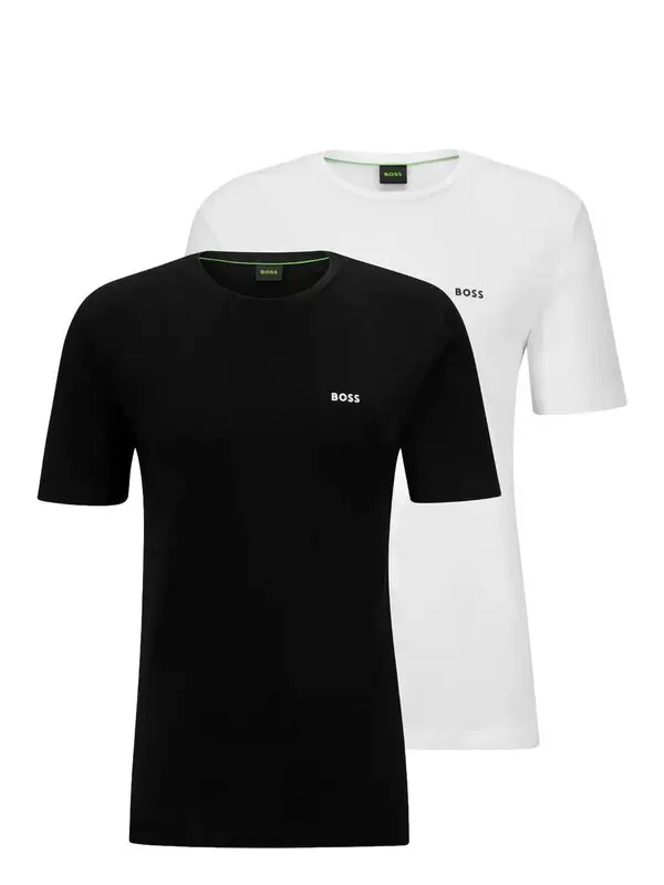 BOSS Logo-print Cotton T-shirts - White