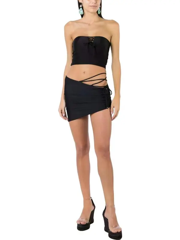 AMIR SLAMA Lace-up Fastening Miniskirt - Black