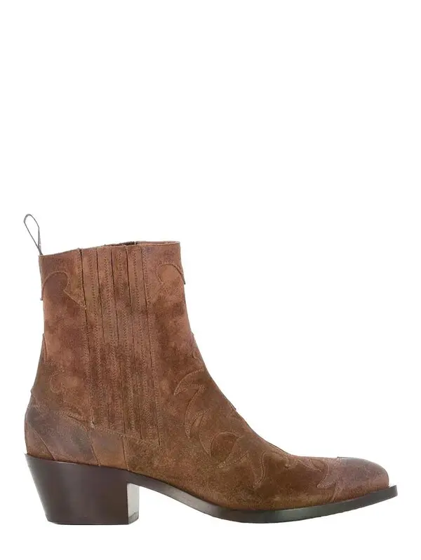 Sartore Suede Cowboy Boots - Brown