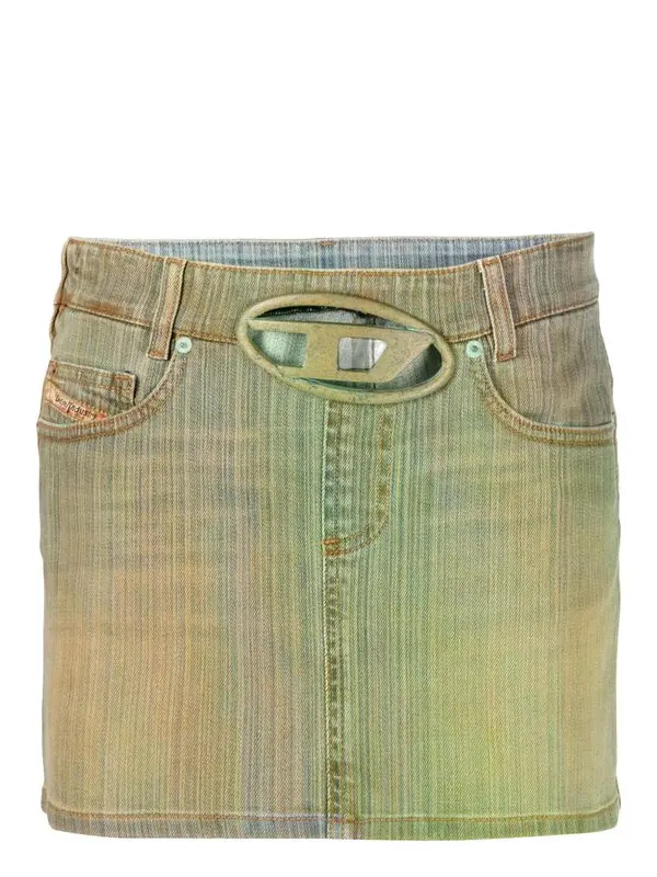 DIESEL® Oval D Buckle Denim Mini Skirt - Blue