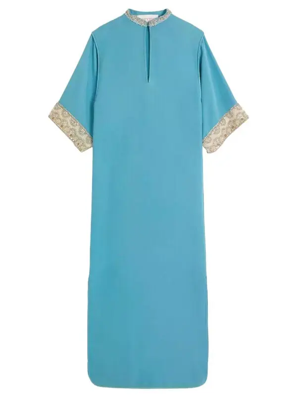 Valentino Garavani Kaftan Dress In Embroidered Cady Couture - Blue