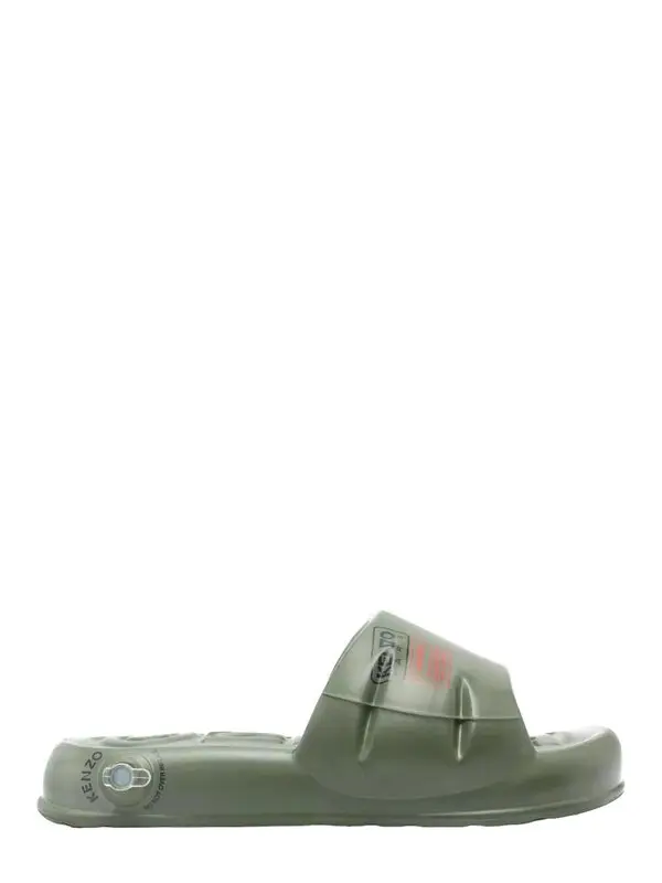 Kenzo Logo-print Slides - Green