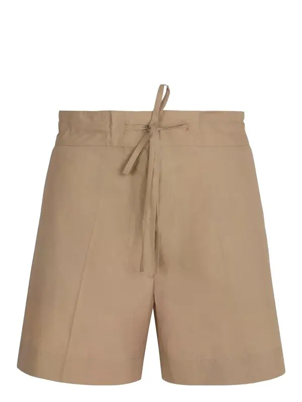 P.a.r.o.s.h Pleat Detailing Cotton Shorts - Neutrals