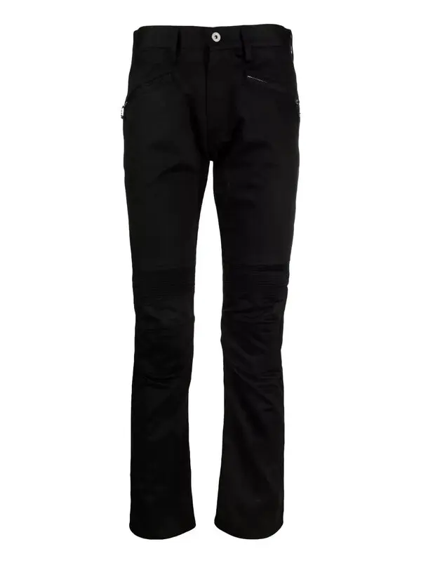 Junya Watanabe Panel-detail Cropped Skinny Trousers - Black