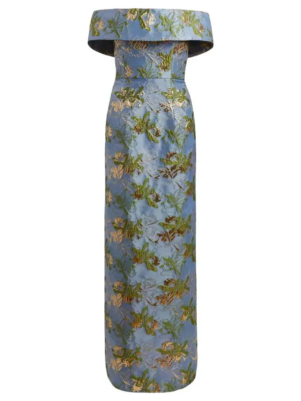 MARKARIAN Clover Brocade-effect Silk Dress - Blue