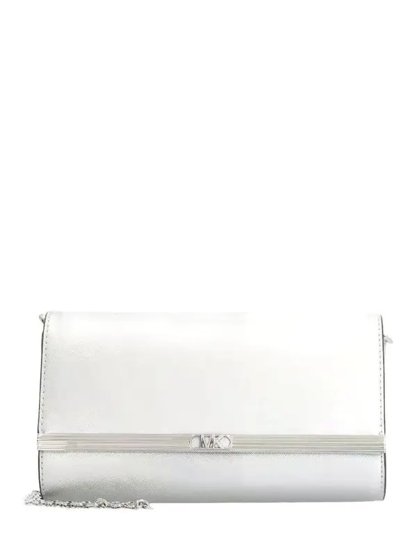 Michael Kors Mona Metallic Clutch Bag - Grey