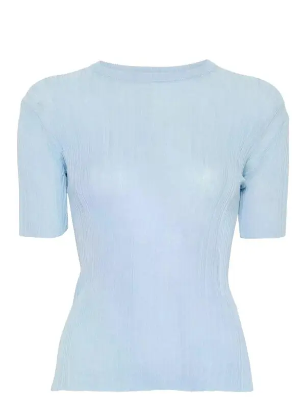 MANUEL RITZ Ribbed T-shirt - Blue