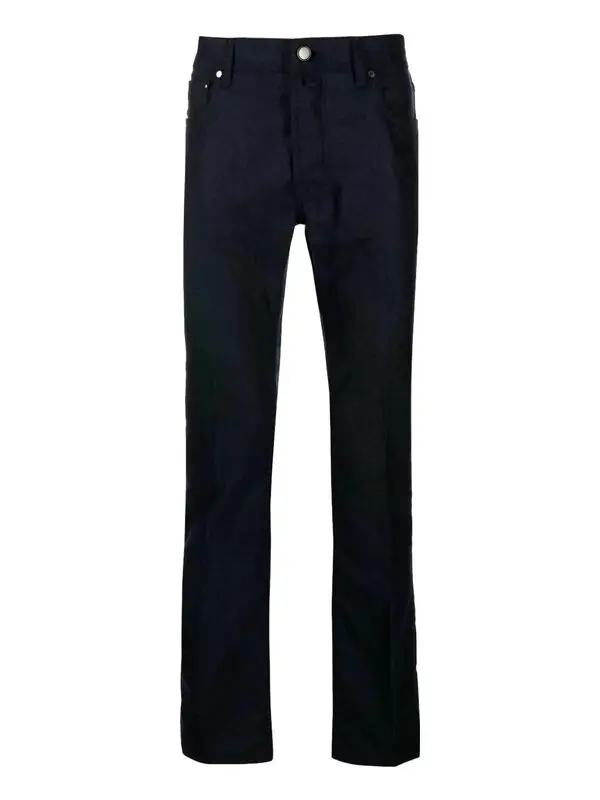 Jacob Cohen Bard Slim-cut Flannel Trousers - Blue