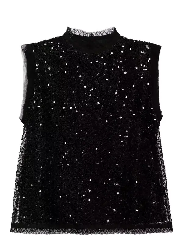 Shiatzy Chen Libre Collection Sequin Top - Black