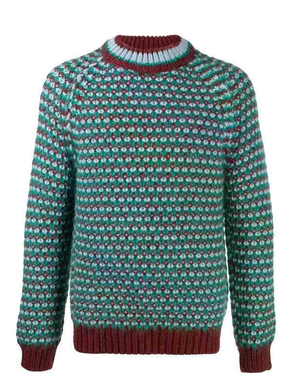 Marni Patterned Knit Jumper - Red