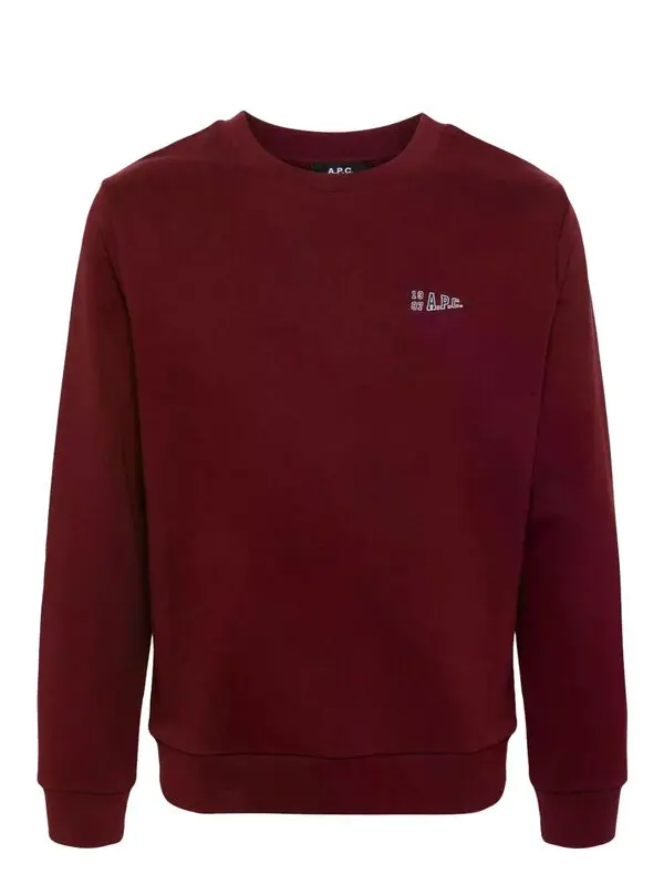 A.p.c. Logo-embroidered Cotton Sweater - Red