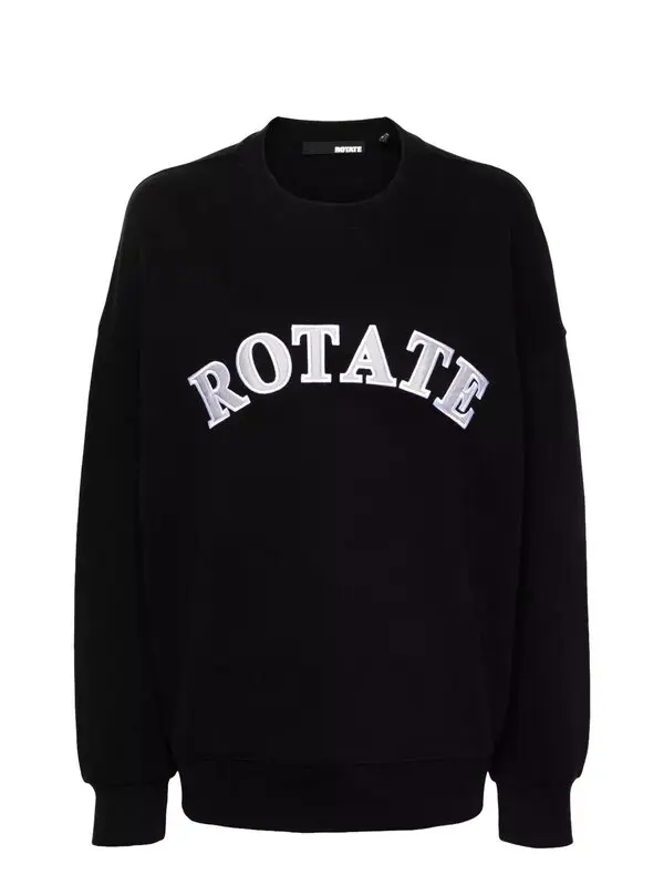 ROTATE BY BIRGER CHRISTENSEN Logo-patch Organic-cotton Sweatshirt - Black