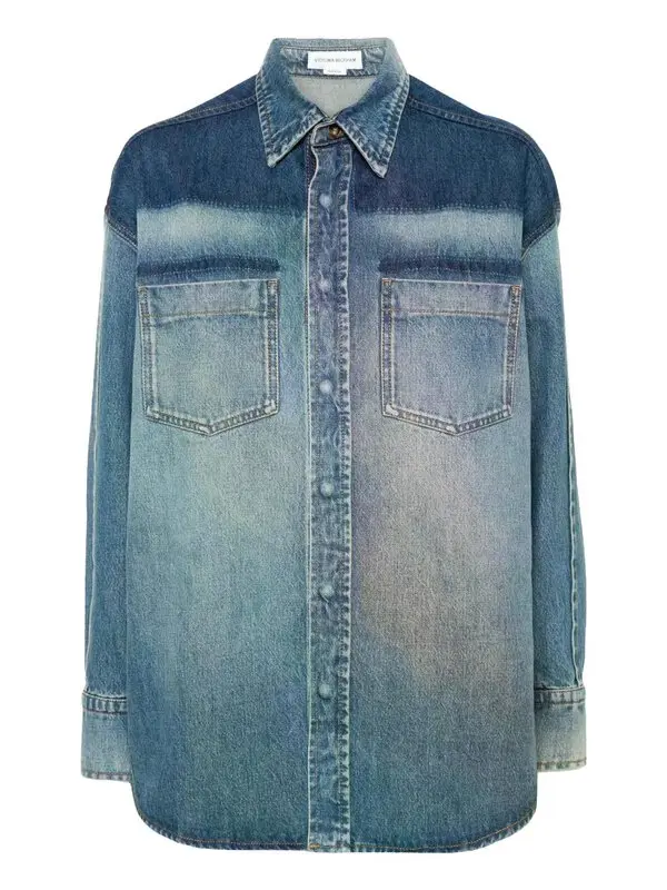 Victoria Beckham Classic-collar Denim Shirt - Blue