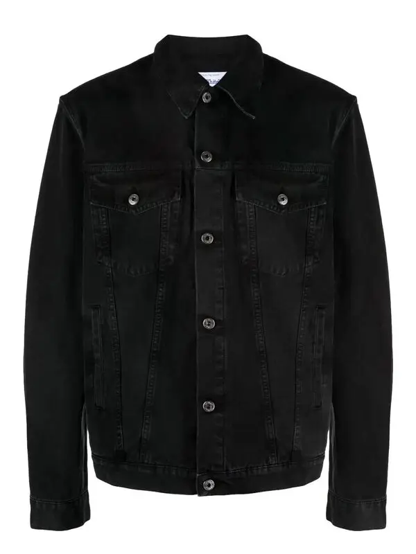Off-White Logo-embroidered Denim Jacket - Black