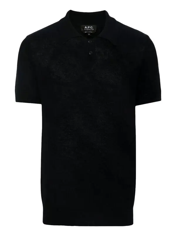 A.p.c. Jay Open-knit Polo Shirt - Blue