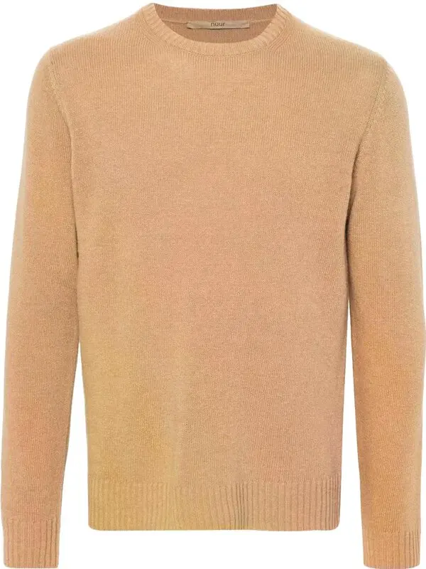 NUUR Round-neck Merino Wool-cashmere Blend Sweater - Neutrals