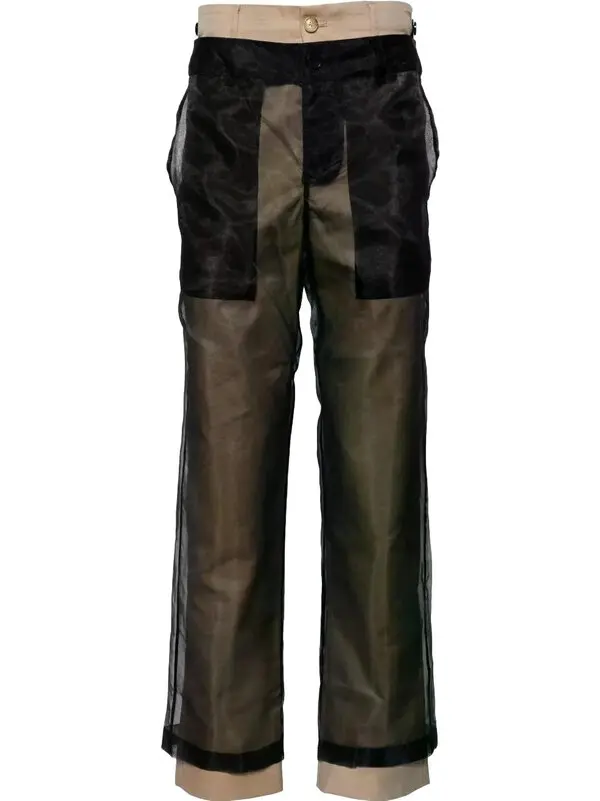 FENG CHEN WANG Reversible Layered Trousers - Black