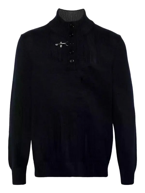 FAY Turtleneck Virgin Wool Sweater - Blue
