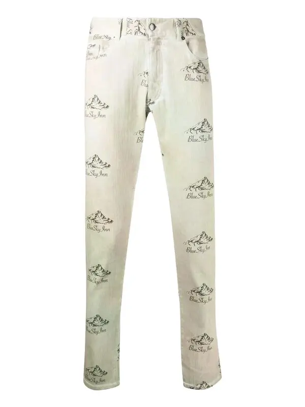 BLUE SKY INN Logo Print Trousers - Neutrals